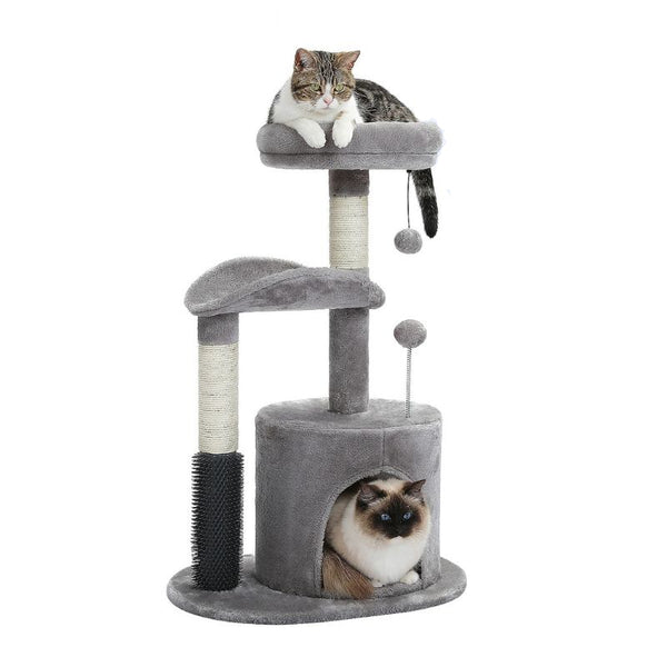 32.7" Cat Tree With Condo, Top Perch & Toy, Sisal Covered Posts – Cute Cats Store