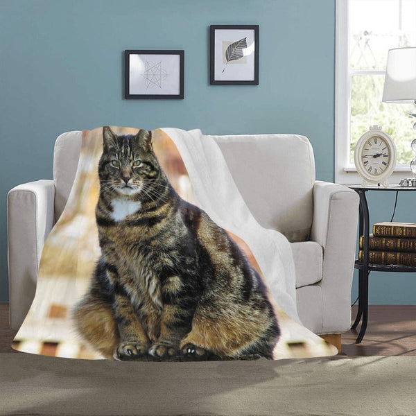 Fleece Cat Blanket Tabby Print 50"x 60" – Cute Cats Store