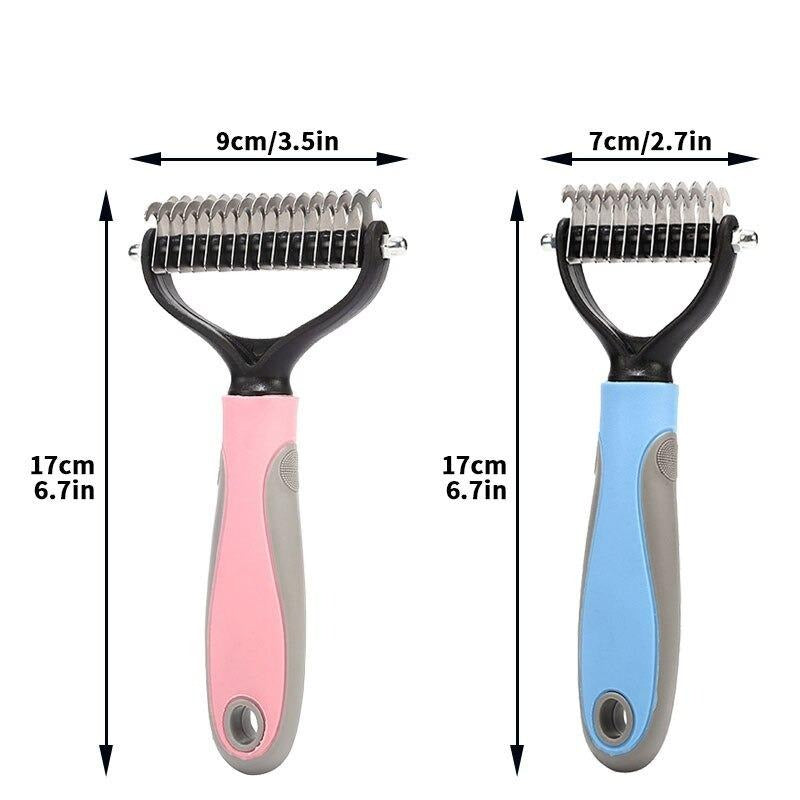 Cat Deshedding Brush - Grooming Dematting Tool For Long Hair Cats ...